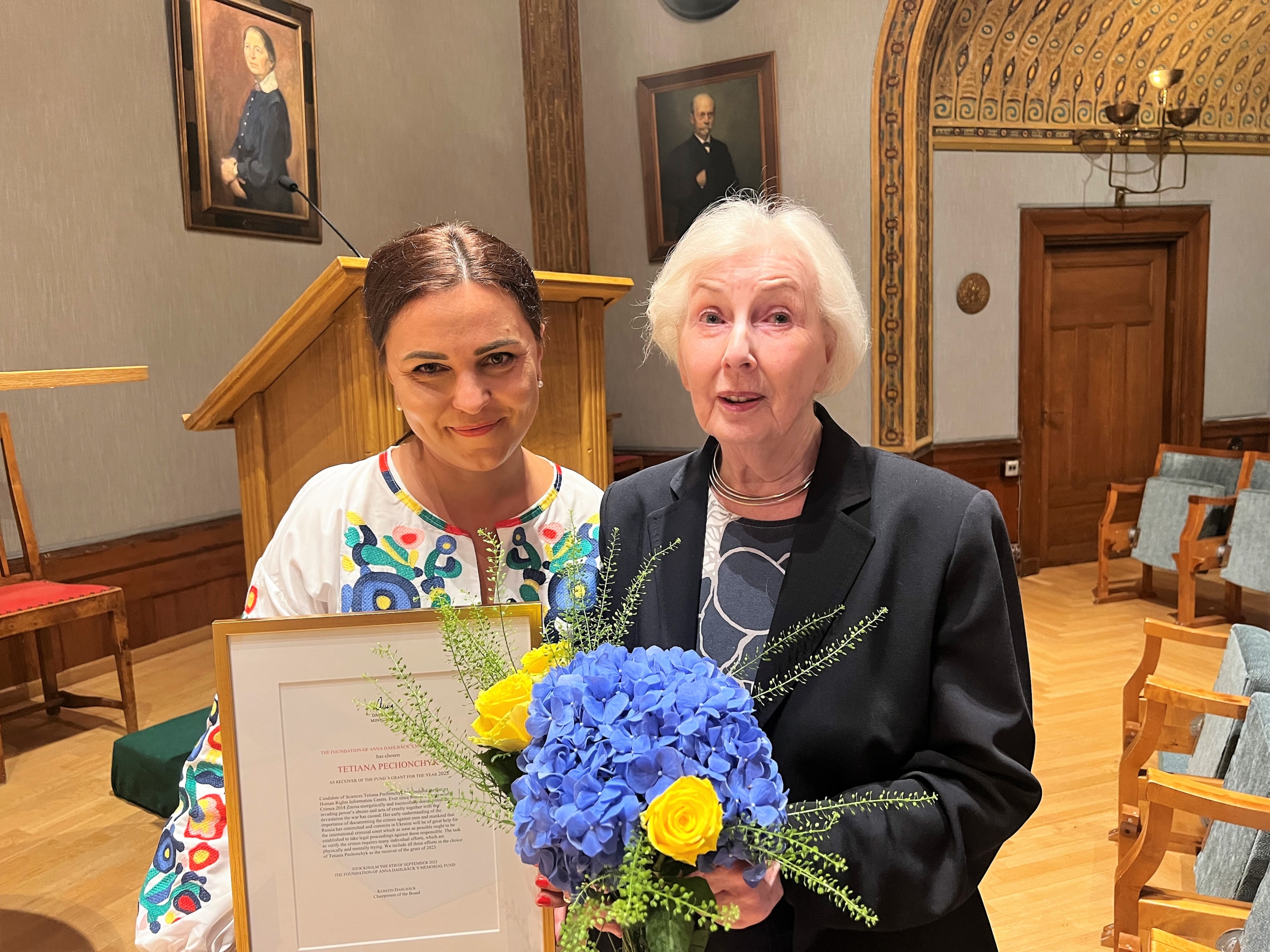 Tetiana Pechonchyk receives grant in memory of Swedish human rights Anna Dahlbäck | ZMINA Human ...